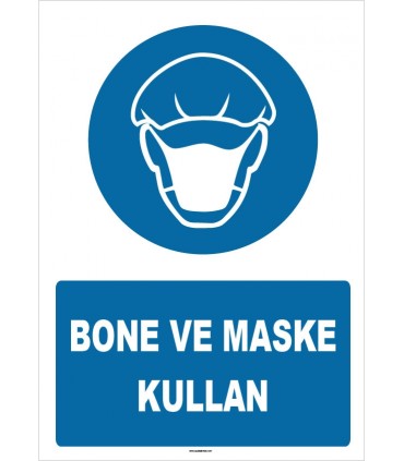Bone ve Maske Kullan ikaz levhası/tabelası/etiketi