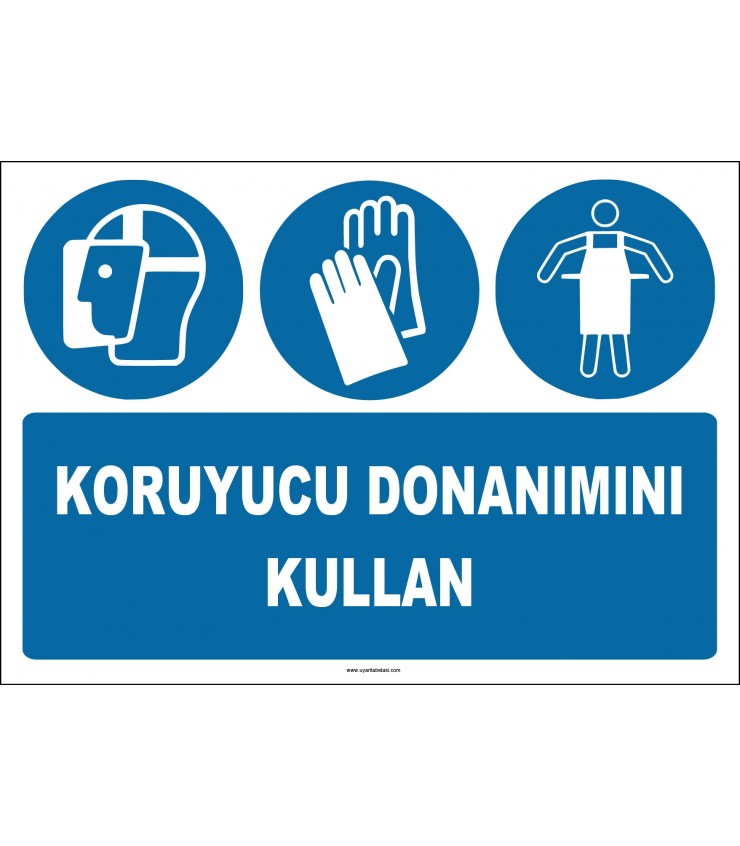 Koruyucu Donanımını Kullan İkaz Levhası/tabelası/etiketi